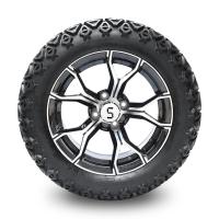 China Machined 14 Inch Golf Cart Wheels And Tires 22x10 Rubber Material for sale