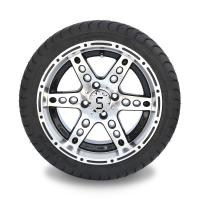 China Golf Cart 14'' Machined/Black Aluminum 6 Spokes Rims and 225/30-14 Street Tires Combo for sale