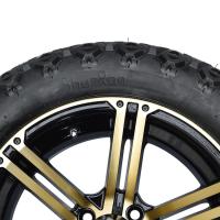 China Golf Cart 14'' Bronze/Black Rims And 22*10-14 Off-road Tires Combo Including Lug Nuts and Center Caps for sale