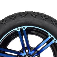China Golf Cart 14 Inch Blue/Glossy Black Wheels And 22 Inch Tall Off-Road Tires 4 PLY with DOT Approved for sale