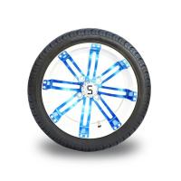 China 14'' Blue/Glossy White Wheels And 225/30-14 Tires Assembly Electrophoresis Paint for sale