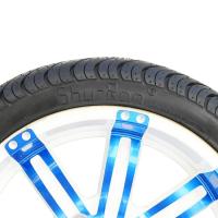 China 14'' Blue/Glossy White Wheels And 225/30-14 Tires Assembly Electrophoresis Paint for sale