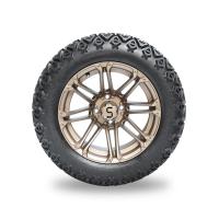 China 14'' Bronze Rims And 22x10-14 Tires Combo for Golf Carts/ATV, 4 ply Tubeless for sale