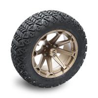 China 14 Inch Golf Cart Bronze Wheel and 22x10-14 Off-Road Tire with Lug Nuts and Center Caps for sale