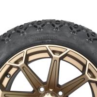 China 14 Inch Golf Cart Bronze Wheel and 22x10-14 Off-Road Tire with Lug Nuts and Center Caps for sale