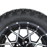 China 14 Inch Golf Cart Machined/Glossy Black Rims And 22*10-14 DOT Off-road Tires ET -25mm for sale