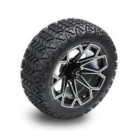 China Golf Cart 22 inch All Terrian Tire and 14 inch Machined Black Aluminum Wheel for sale