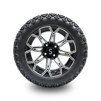 China Golf Cart 22 inch All Terrian Tire and 14 inch Machined Black Aluminum Wheel for sale