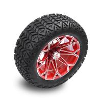 China Golf Cart 14 Inch Machined/Red Wheels and 22 Inch DOT Tires Combo for sale
