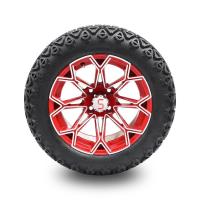 China Golf Cart 14 Inch Machined/Red Wheels and 22 Inch DOT Tires Combo for sale