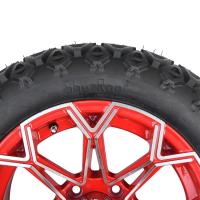 China Golf Cart 14 Inch Machined/Red Wheels and 22 Inch DOT Tires Combo for sale