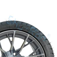 China Golf Cart Machined Gunmetal 14 inch Rims with Street Tire, Alloy Wheel and Tire Combo for Golf Car for sale
