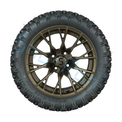 China Customizable 14 Inch Golf Cart Bronze Wheels And Off-road Tires for Customer Requirements for sale