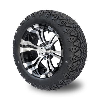 China Machined Gloss Black 14 Inch Golf Cart Wheels And Tires 22x10-14 All Terrain DOT for sale