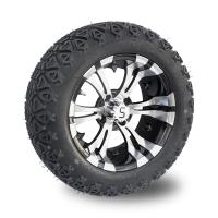 China Machined Gloss Black 14 Inch Golf Cart Wheels And Tires 22x10-14 All Terrain DOT for sale