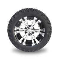 China Machined Gloss Black 14 Inch Golf Cart Wheels And Tires 22x10-14 All Terrain DOT for sale
