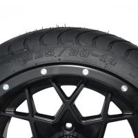 China 14 Inch Matte Black Golf Cart Rims And Tire Combo 225/30-14 Street DOT 101.6 PCD for sale