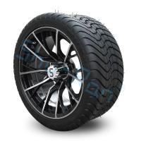 China OEM/ODM Golf Cart Machined Golssy Black Rims with 14 inch Tires for sale