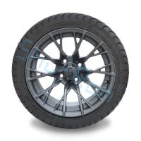 China Wholesale 14'' Gunmetal Finished Alloy Golf Cart Wheels, ATV UTV 225/30-14 Street Tubeless Tires with Rims for sale