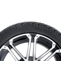 China 14x7 Golf Cart Wheels And Tires Combo 225/30-14 Street Tire Machined Glossy Black for sale
