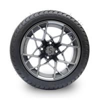 China Gunmetal Finish 14 Inch Golf Cart Wheels And Tires 225/30-14 101.6 PCD 4x4 Bolt Pattern for sale