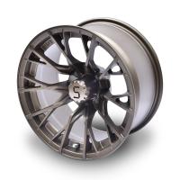 China Gunmetal 14 Inch Golf Cart Wheels And Tires 4/101.6 Bolt Shuran New Starshine-419 for sale
