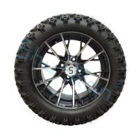 China Exclusive Golf Cart Machined Glossy Black Wheel 14inch Tire with Rim for Golf Carts for sale