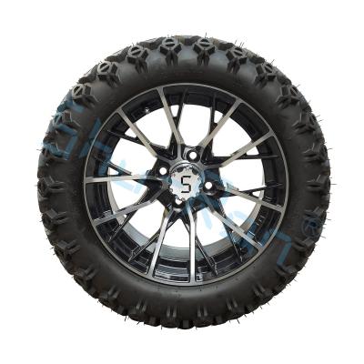 China Exclusive Golf Cart Machined Glossy Black Wheel 14inch Tire with Rim for Golf Carts for sale