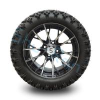 China Exclusive Golf Cart Machined Glossy Black Wheel 14inch Tire with Rim for Golf Carts for sale