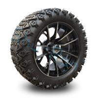 China Exclusive Golf Cart Machined Glossy Black Wheel 14inch Tire with Rim for Golf Carts for sale