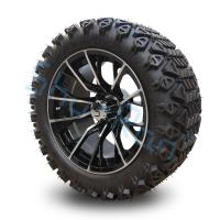China Exclusive Golf Cart Machined Glossy Black Wheel 14inch Tire with Rim for Golf Carts for sale
