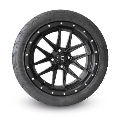 China 215/40R 15 inch golf Cart Matte Black Wheels and Tires Easy to Install for sale
