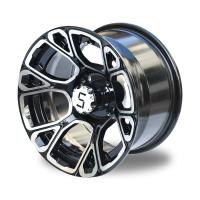 China Shu-Ran Exclusive 12 Inches Golf Cart Machined/Glossy Black Wheels -25 Offset for sale