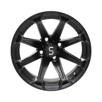 China Machined Matte Black Golf Cart Wheels 12 Inch 14 Inch PCD 101.6 for sale