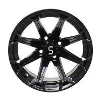 China Machined Matte Black Golf Cart Wheels 12 Inch 14 Inch PCD 101.6 for sale