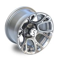 China Golf Cart 12 Inch Machined/Gunmetal Aluminum Wheels Including Center Caps 4x4(101.6mm) Bolt Pattern for sale