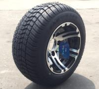 China 205/50-10 DOT Low Profile Street Tires And 10 Inch Golf Cart Machined/Glossy Black Wheels Combo 4 Ply Rated for sale