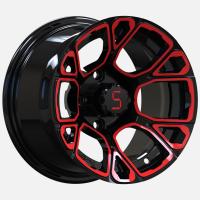 China ShuRan Exclusive 12 Inch Golf Cart Red/Glossy Black Aluminum Wheels for sale