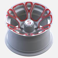 China Golf Cart 12 Inches Red/White Wheels Electrophoretic Coating with S Center Cap for sale