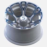 China 12 Inches Golf Cart Blue/White Aluminum Wheels PCD 4/101.6 Offset -25 for sale