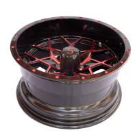 China Aluminum Alloy Golf Cart Wheels Red Gloss Black 101.6 PCD 4x4 Bolt Pattern for sale