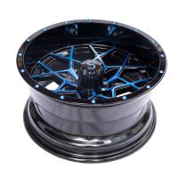 China Customizable 14 Inch Golf Cart Rims Blue Glossy Black Aluminum Alloy Rims ET-25 for sale