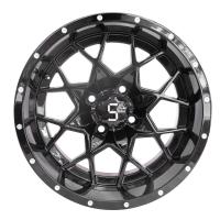 China Vortex 14 Inch Golf Cart Aluminum Wheels Glossy Black PCD 4/101.6 for sale