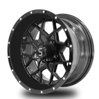 China Vortex 14 Inch Golf Cart Aluminum Wheels Glossy Black PCD 4/101.6 for sale