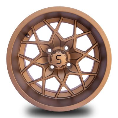 China 12 / 14 Inch Bronze Golf Cart Aluminum Wheels 4X4 Bolt Pattern -25 ET 101.6 PCD for sale