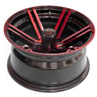 China 14 Inch Golf Cart Aluminum Wheels Red Gloss Black 4X4 Bolt Pattern 101.6 PCD 7 Inch Wide for sale