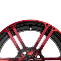 China 14 Inch Golf Cart Aluminum Wheels Red Gloss Black 4X4 Bolt Pattern 101.6 PCD 7 Inch Wide for sale