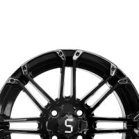 China 12x7 Golf Cart Rims Gloss Black Aluminum Alloy Rim 4x4 Bolt Pattern 101.6 PCD for sale