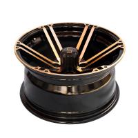 China 12x7 / 14x7 Golf Cart Wheels Gold / Gloss Black 4 / 101.6 PCD -25 ET for sale