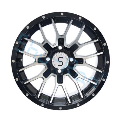 China Exclusive 14 Inch Golf Cart Wheels Machined/ Glossy Black ET-25 Sample Service for sale